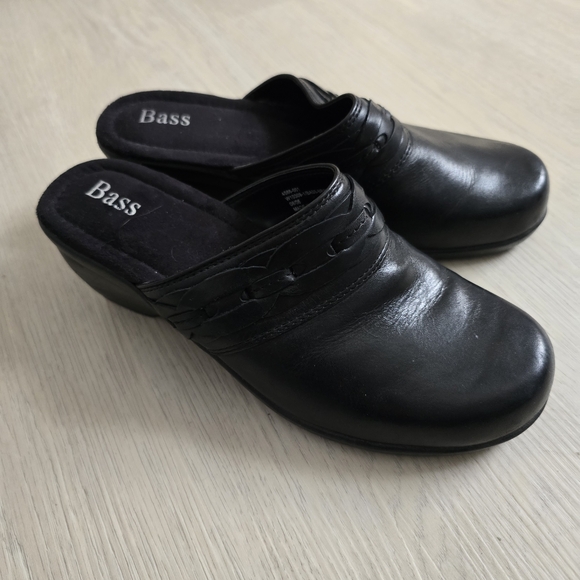 Bass | Shoes | Bass Black Leather Clogs Sz 7m | Poshmark